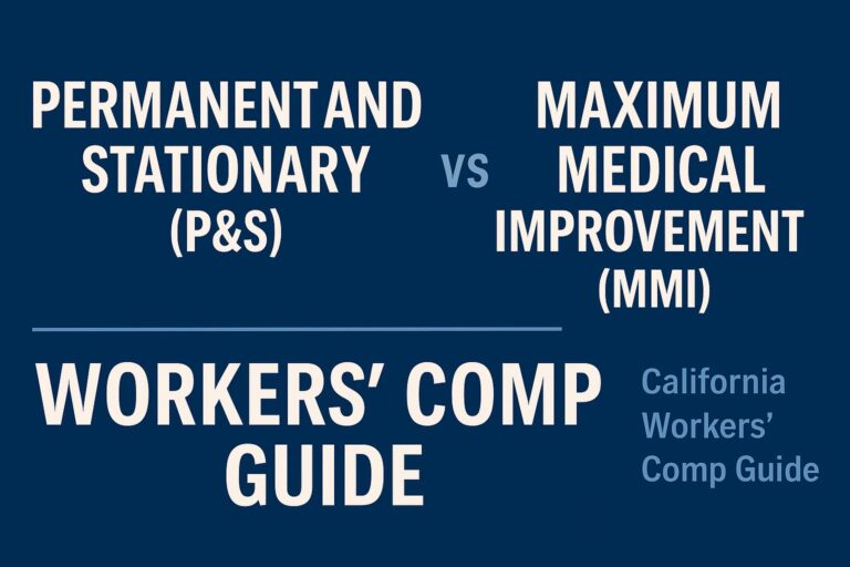 Permanent & Stationary (P&S) V. Maximum Medical Improvement (MMI ...